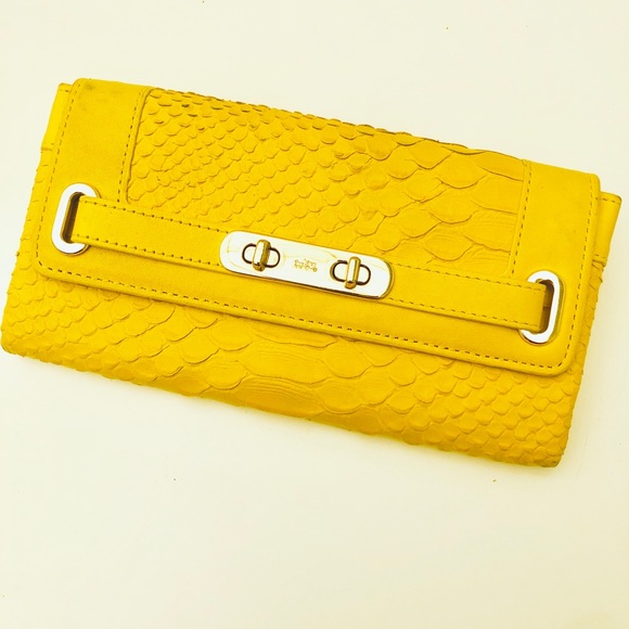 Coach | Bags | Coach Swagger Wallet In Python Embossed Leather | Poshmark
